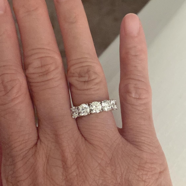 1 Ct Diamond Ring, 14K Gold 5 Stone Diamond Ring, Lab Grown Diamond ...