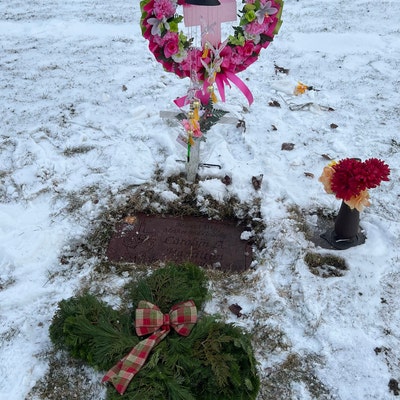 Patriotic Heart Cemetery Wreath, Red White Blue, Sympathy Wreath ...