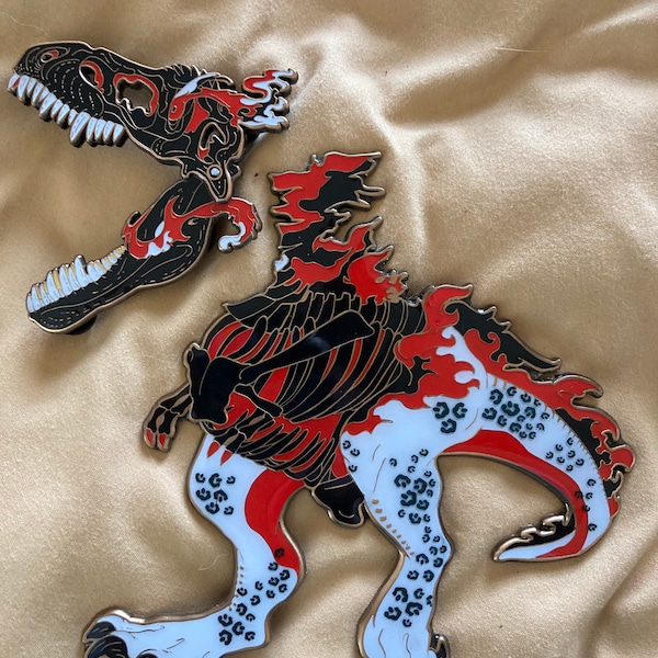 Moving TREX Head Pin - Tyrannosaurus Rex Enamel Pin Disappear Dinosaur ...