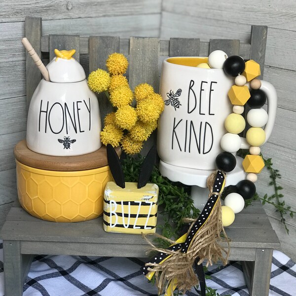 Bee Inspired Place Setting Block, Bee Decor, Bee Tiered Tray Decor ...