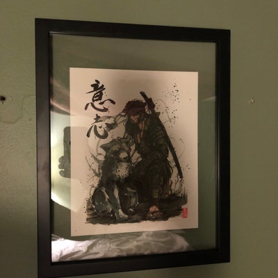 PRINT 8x10 Samurai Big Boss and His Dog Companion With Japanese ...