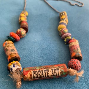 Rustic, Layered, Handcrafted, Hand Painted Paper Beads. - Etsy