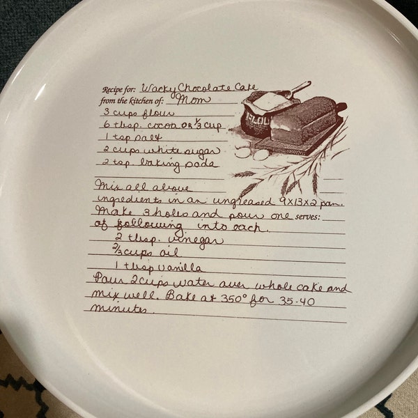 Ceramic Handwritten Recipe Plate Gift, Family Recipe Platter, Gift for ...