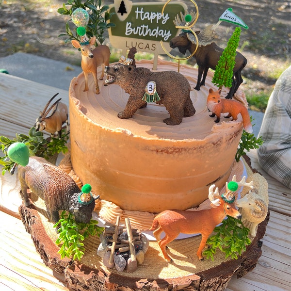 National Park Birthday Cake Topper: Wildlife Camping Theme - Etsy