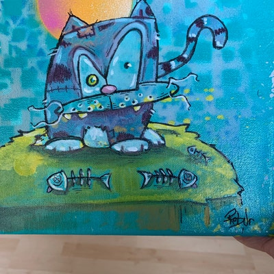 Graffiti Slap Stickers on Priority Mail Label. Block Print. - Etsy