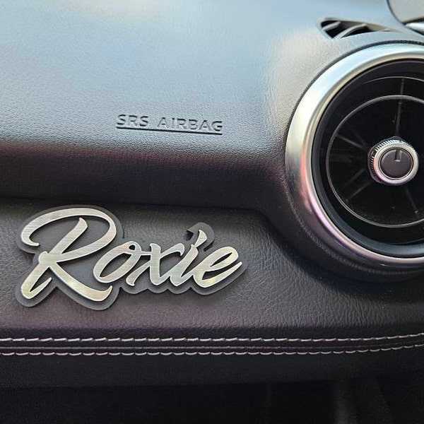 Custom Cursive Font Car Emblem - Custom Colors - Installs in Seconds ...