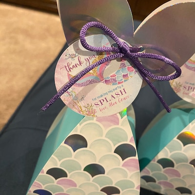 Editable Mermaid Birthday Favor Tags, Mermaid Thank You Tags, Under the ...