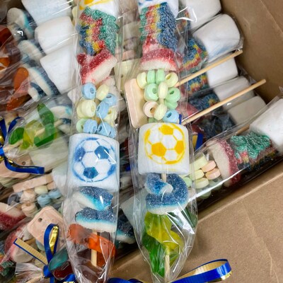 Soccer Sports Birthday Teams Candy Kabobs Party Favors Treat Boxes ...