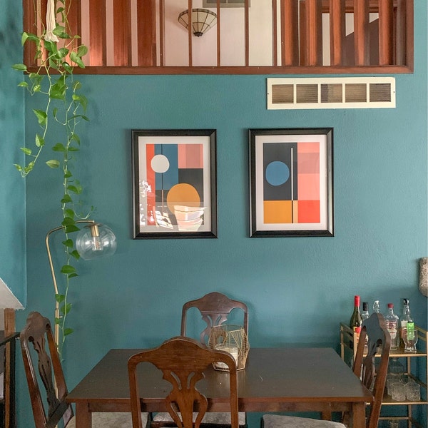 Colorblock Lines - Pair of Bold Colorful 11x14 Prints - Etsy