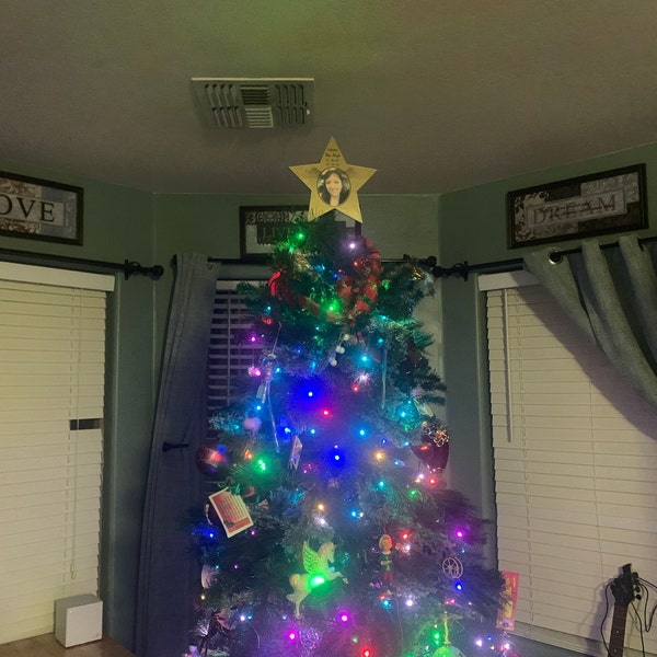 PHOTOGRAPH STAR Family Star Topper Personalized Tree Topper Unique Tree ...
