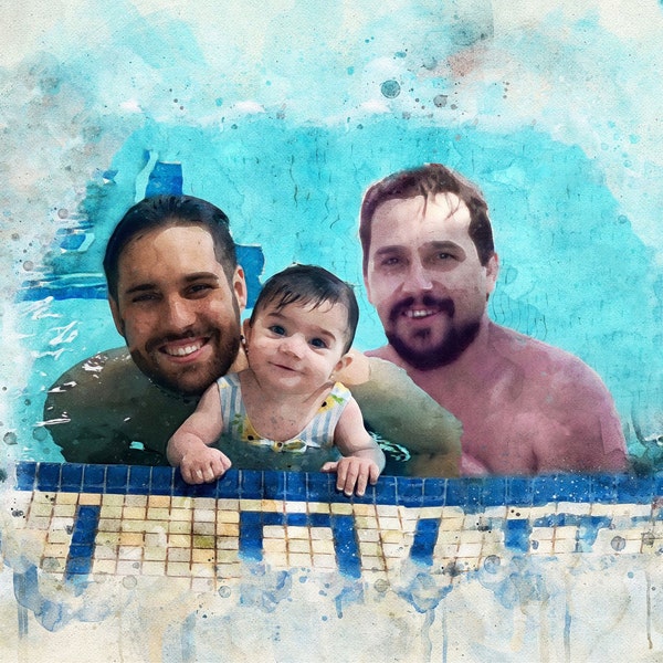 Painted Family Portrait, Loss of Father Gift for Daughter, Memorial ...