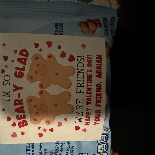 Kids Classroom Valentines Labels, Teddy Bear Valentine Stickers, Gifts ...