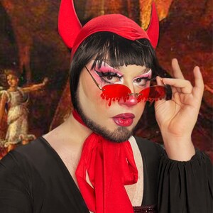 Devil Hood/ Red Devil Hood/ Vintage Devil Hood/ Devil Bonnet - Etsy