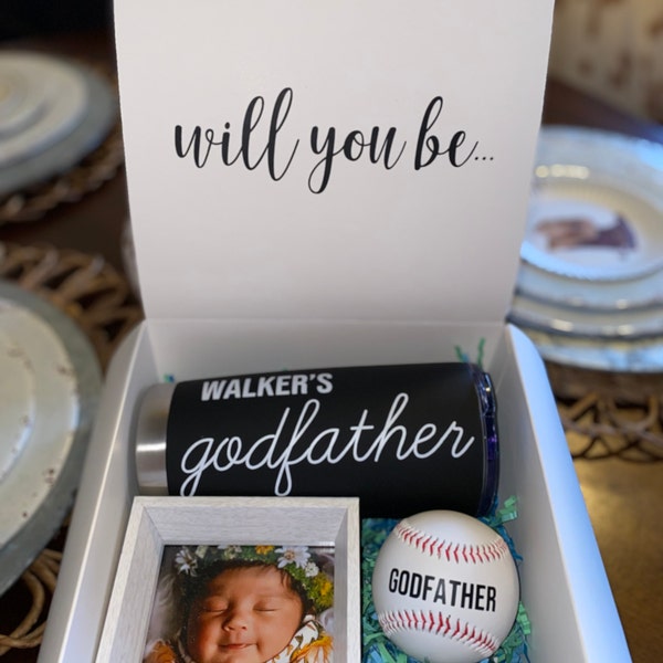 Godfather Proposal Box Will You Be My Godfather Godparents Proposal the ...