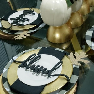 Table Word Place Setting Thanksgiving Decor Formal Dining | Etsy