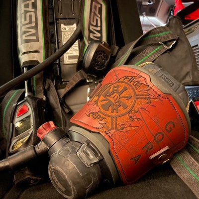 Personalized Firefighter SCBA Leather Mask Cover for MSA G1 Mask ...