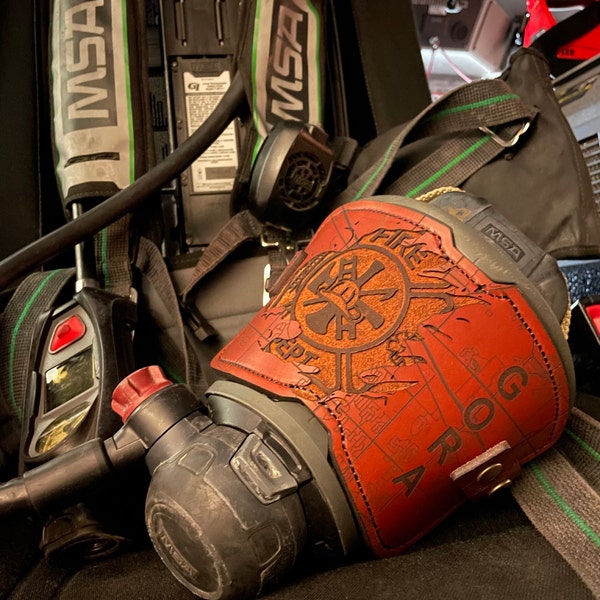 Personalized Firefighter SCBA Leather Mask Cover for MSA G1 Mask ...