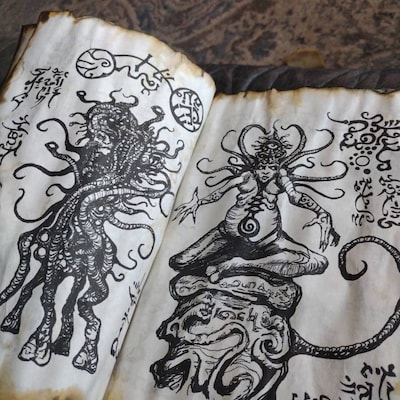 Cthulhu NECROMANCER Necronomicon Scrolls Occult Zombie Horror - Etsy