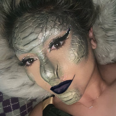 Dragon/scales/lizard Half Face Prosthetic SFX Makeup - Etsy