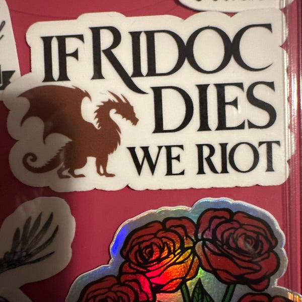 If Ridoc Dies We Riot | Fourth Wing Inspired Bookish Vinyl Kindle ...