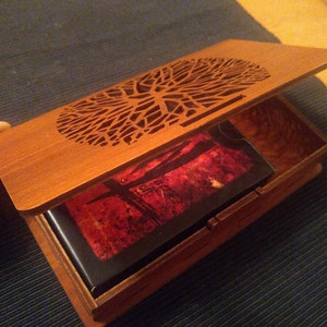 The Leaf Decorated Wooden Table Lamp Light Box Laser Cut - Etsy