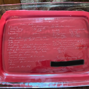 Personalized Casserole Dish Pyrex Baking Dish Engraved Handwritten ...