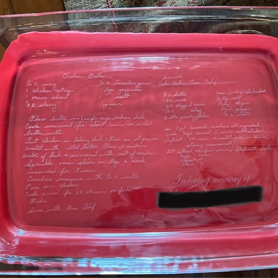 Personalized Casserole Dish Pyrex Baking Dish Engraved Handwritten ...