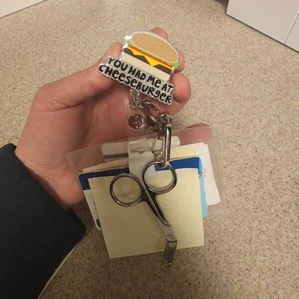 Cheeseburger Badge Reel- Food Badge Reels- Funny Badge Reels- You Had ...