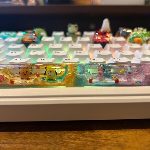 Purple and Blue Koi Keycap, Pink Fish Keycap, Custom Keycap, Artisan ...