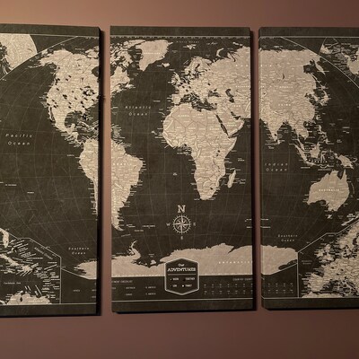 Push Pin Mini World Travel Map Countries Labeled - Etsy