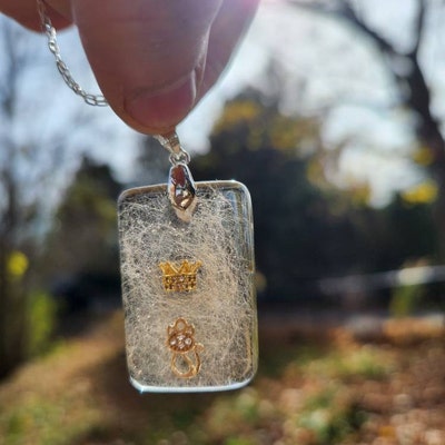 MOON Custom Hair Locket Resin Keepsake Pendant Baby Hair Pet Hair ...