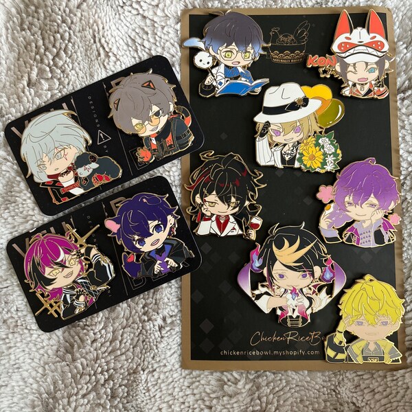 Vtuber Hard Enamel Pins - Luxiem Noctyx Luca Vox Ike Mysta Shu Sonny ...