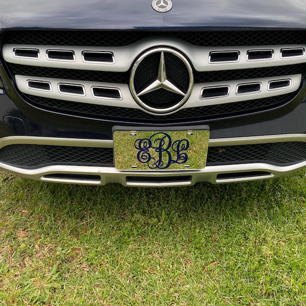 Monogram License Plate - Chrome, Monogram Car Tag, Chrome Monogram ...