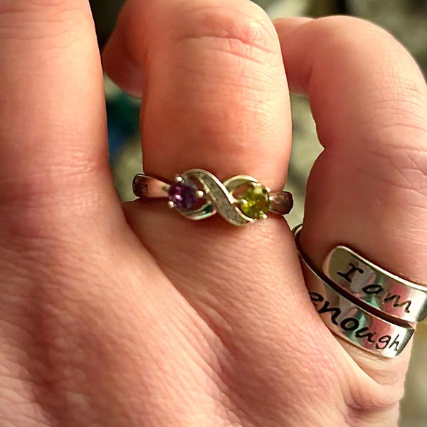 Butterfly Rings With 4 Birthstones Custom Engraved 4 Names Family Rings ...