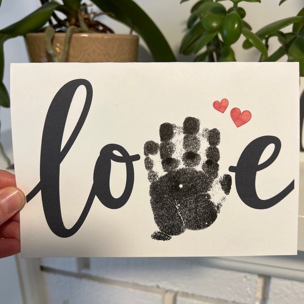 LOVE / Handprint Footprint Art Craft / Heart Love Valentine's Day / DIY ...