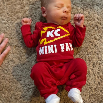So Cute Baby Long Sleeve One Piece Pajamas KC Baby Outfit Go Chiefs ...