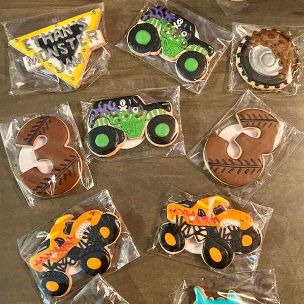 Treat Your Guests to 1 Dozen Customized Handmade Monster Jam Themed ...