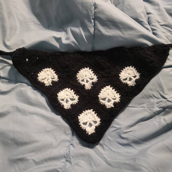 CROCHET PATTERN - Skull Granny Square Bandana Crochet Pattern Easy ...