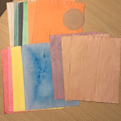12 Sheets of Tea Dyed Lined Paper. Tea Stained Stationary. - Etsy