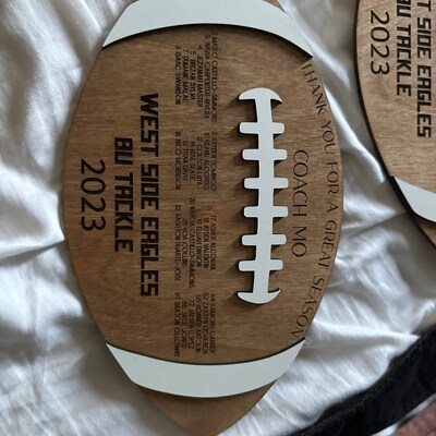 Football Coach Gift, Team Plaque, Thanks for A Great Season Wood Award ...