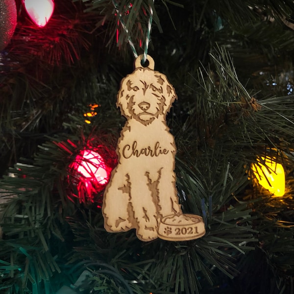 Wooden Golden Doodle Christmas Ornament Labradoodle Christmas Ornament ...