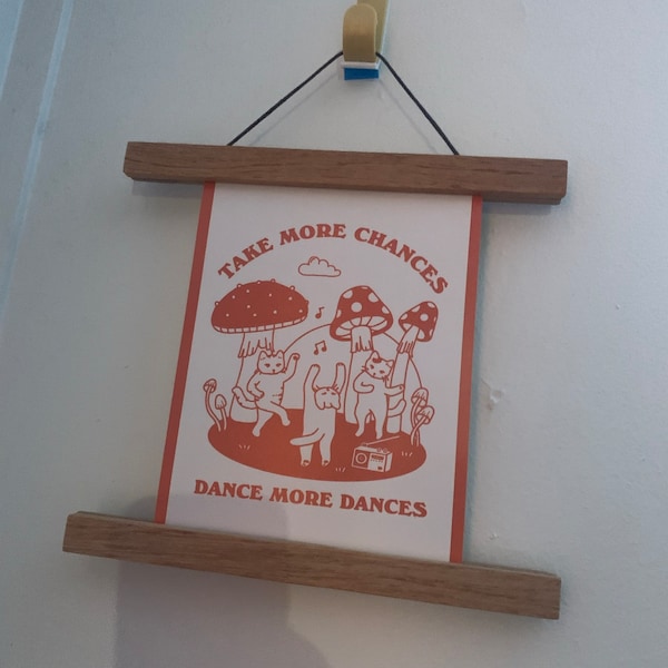 Retro Dancing Cats Wall Print, Vintage Cat Illustration, Trendy Posters ...