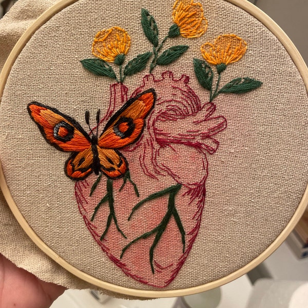 Boho Modern Floral Embroidery Pattern PDF Flower Embroidery Hand ...