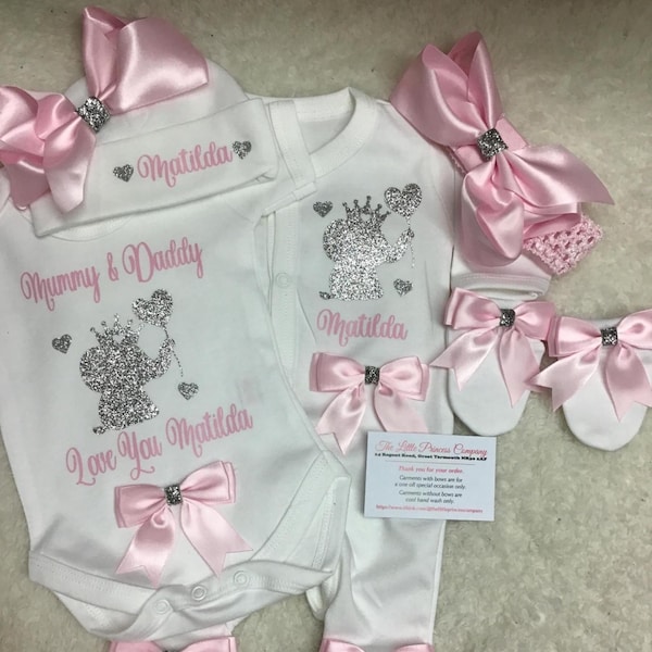 Newborn Baby Boy Homecoming Set, Any Name Sleepsuit / Babygrow Hat ...