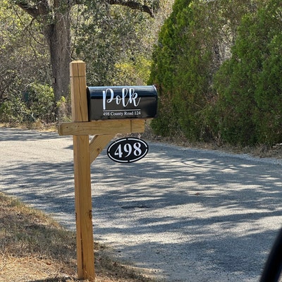 7x12 Metal Mailbox Sign Modern House Number Plaque Customizable Address ...