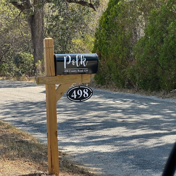 7"x12" Metal Mailbox Sign - Modern House Number Plaque - Customizable ...