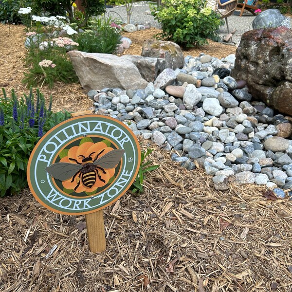 Bees' Pollinator Work Zone - Yard and Garden Sign - Etsy