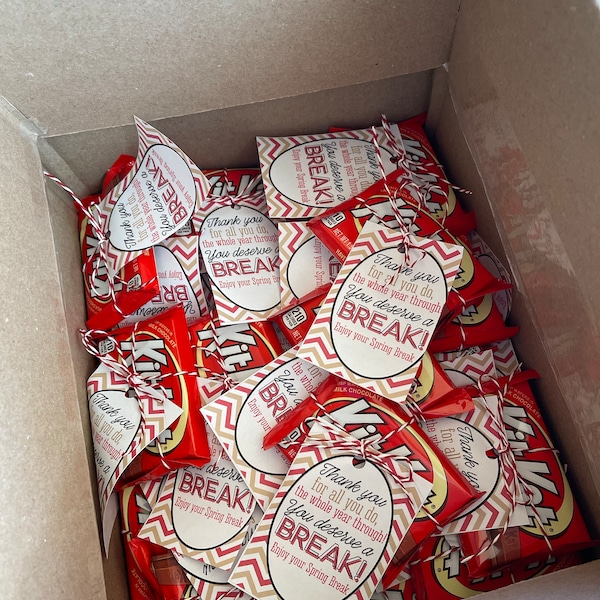 Teacher Appreciation Printable Gift Tags, You Deserve A Break Spring ...