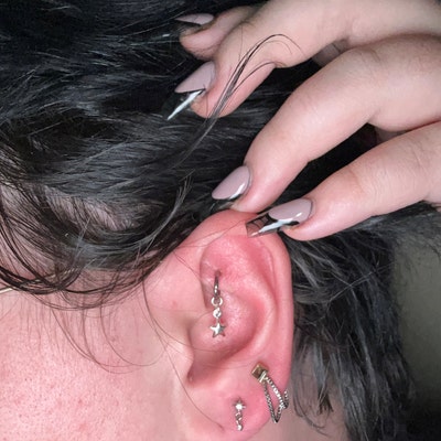 Double Loop Ear Cuff Fake Piercing - Etsy