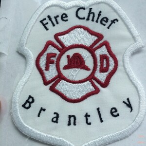 Your Name on a Fire Chief Badge Patch Custom Made - Etsy